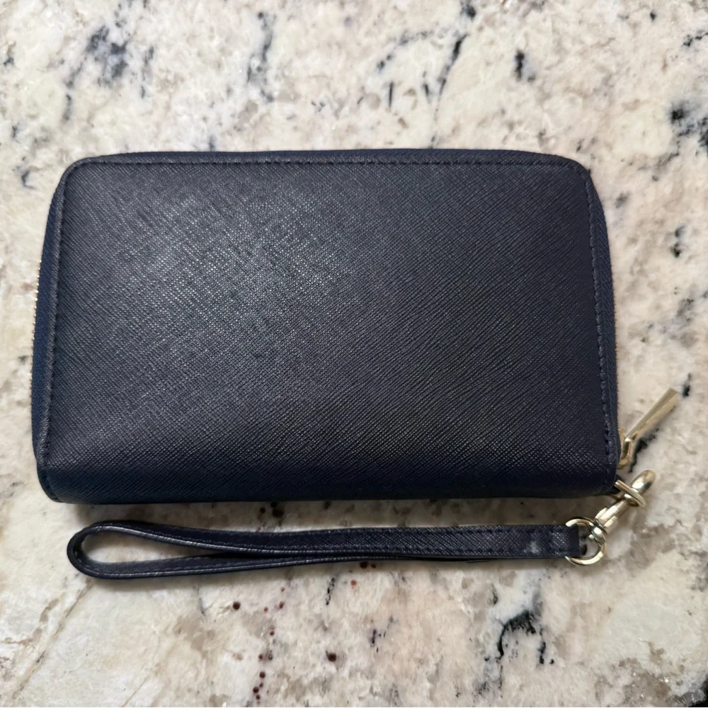 Tory Burch | Bags | Tory Burch Euc Navy Blue Wristlet Wgold Hardware ...